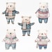 Watercolor Cute Polar Bears Clipart-commercial Use Clip Art-watercolor ...