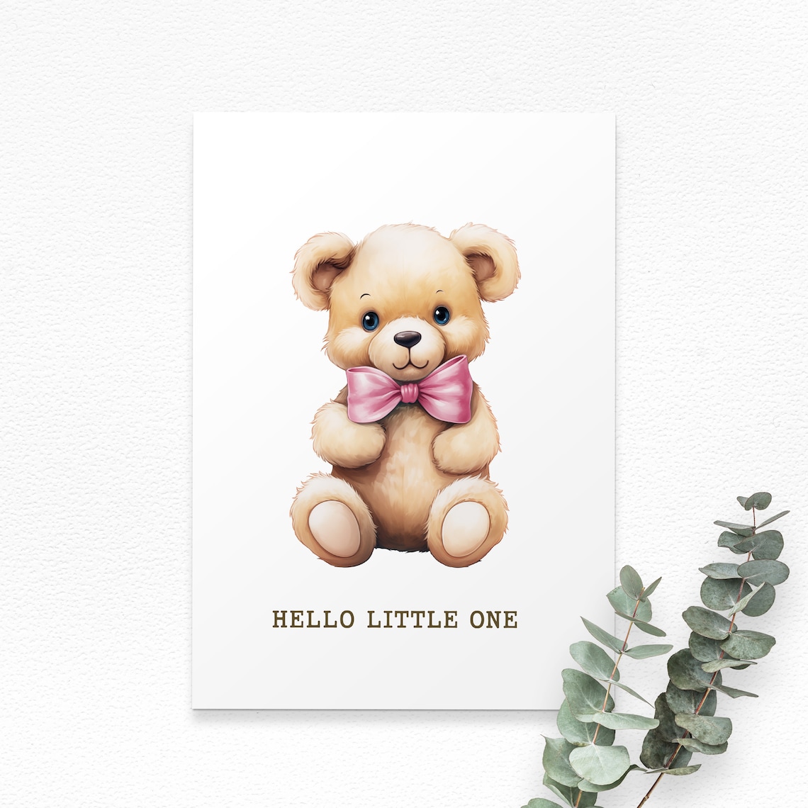 Teddy Bear Pink Bow Clipart-baby Shower Clipart Png-clipart for Invitation-watercolor Teddy Bear ...