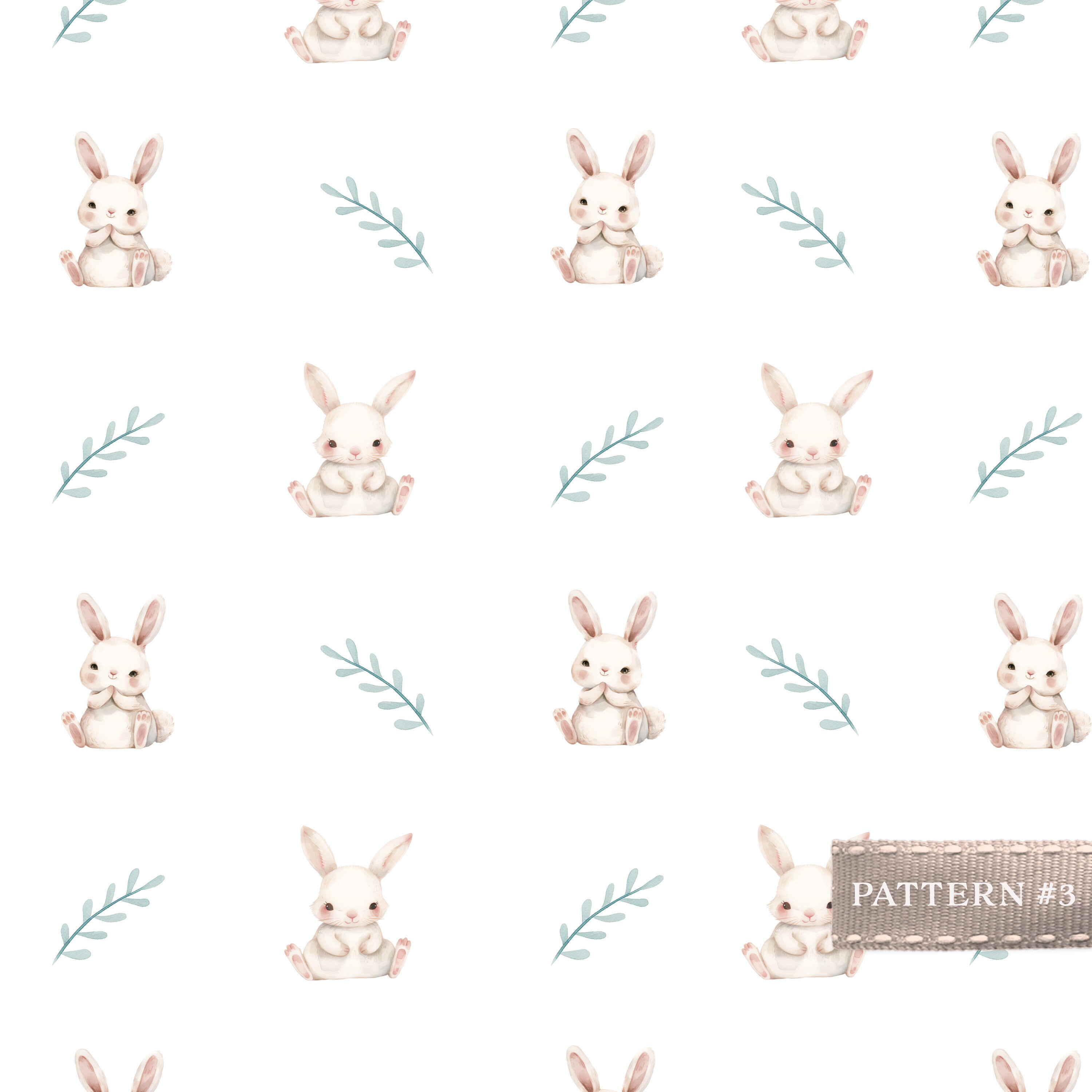 Cute Bunny Seamless Pattern - Rabbit Watercolor Pattern - Digital Paper ...