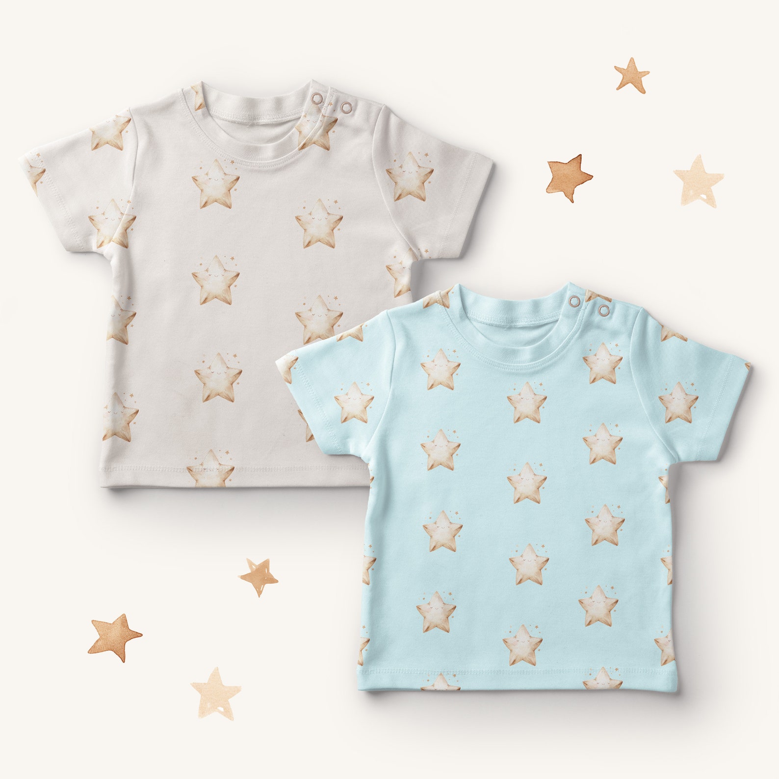 Stars Seamless Pattern-star Watercolor Pattern-digital Paper-celestial ...
