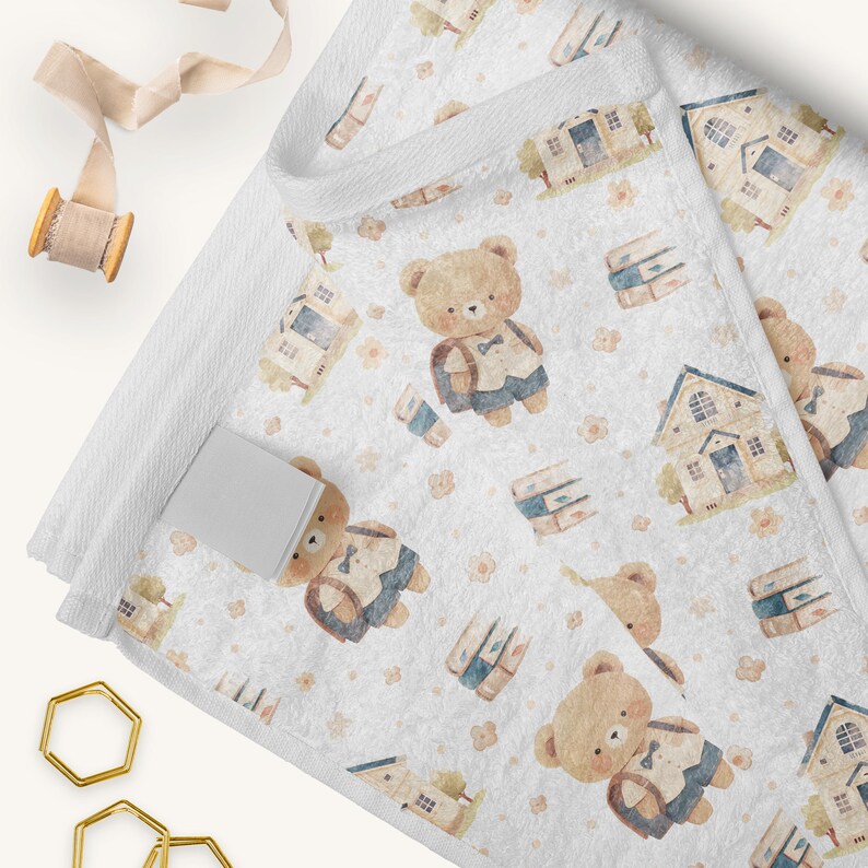 Teddy Bear Seamless Pattern-back to School-fabric Design-digital Paper ...