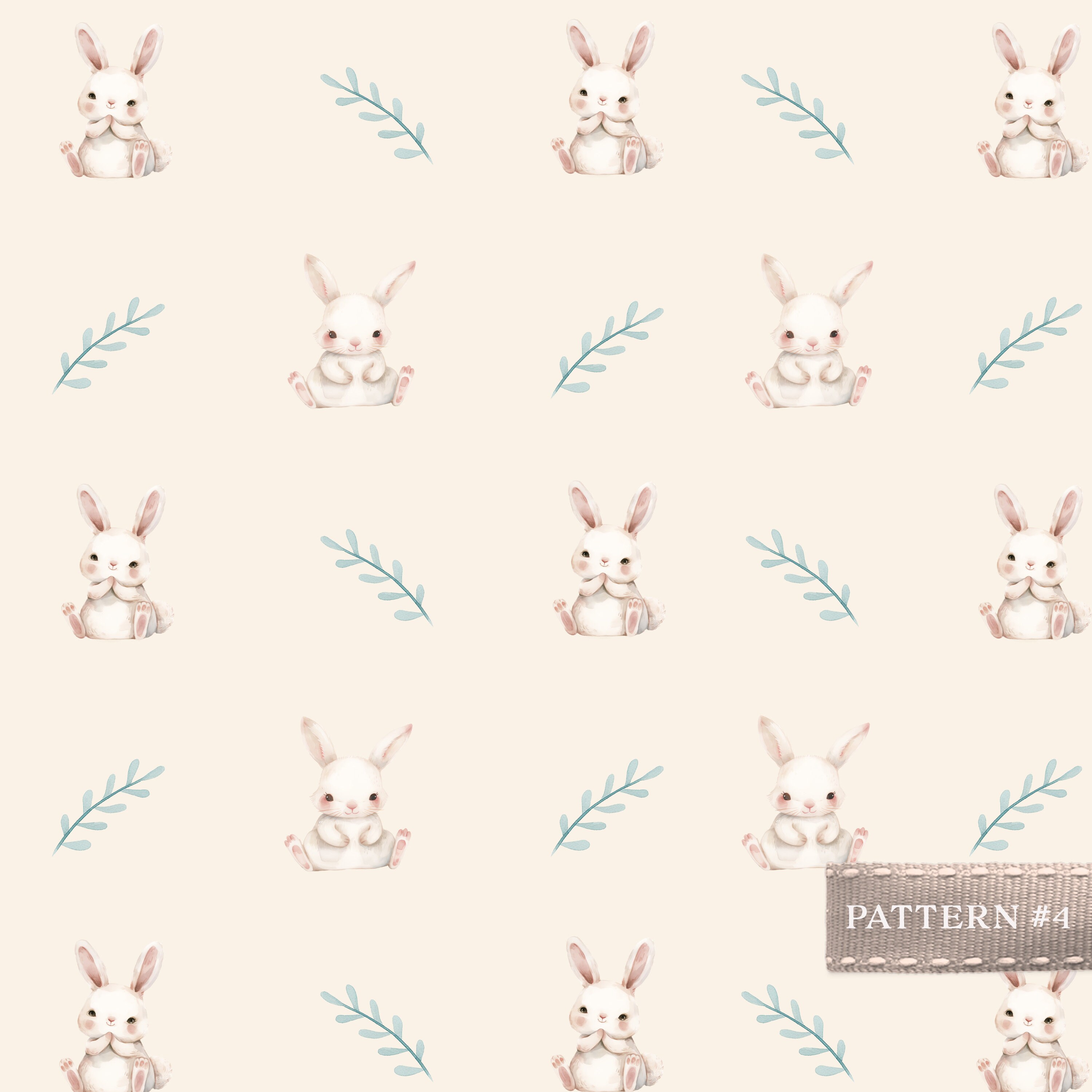 Cute Bunny Seamless Pattern - Rabbit Watercolor Pattern - Digital Paper ...