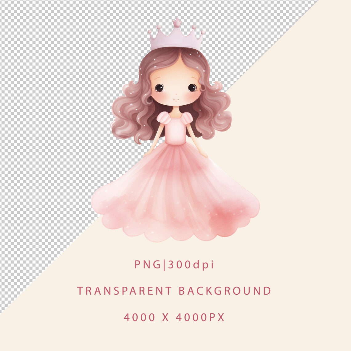 Little Princess Clipart-watercolor Princess Clipart-fairytale Clip Art ...