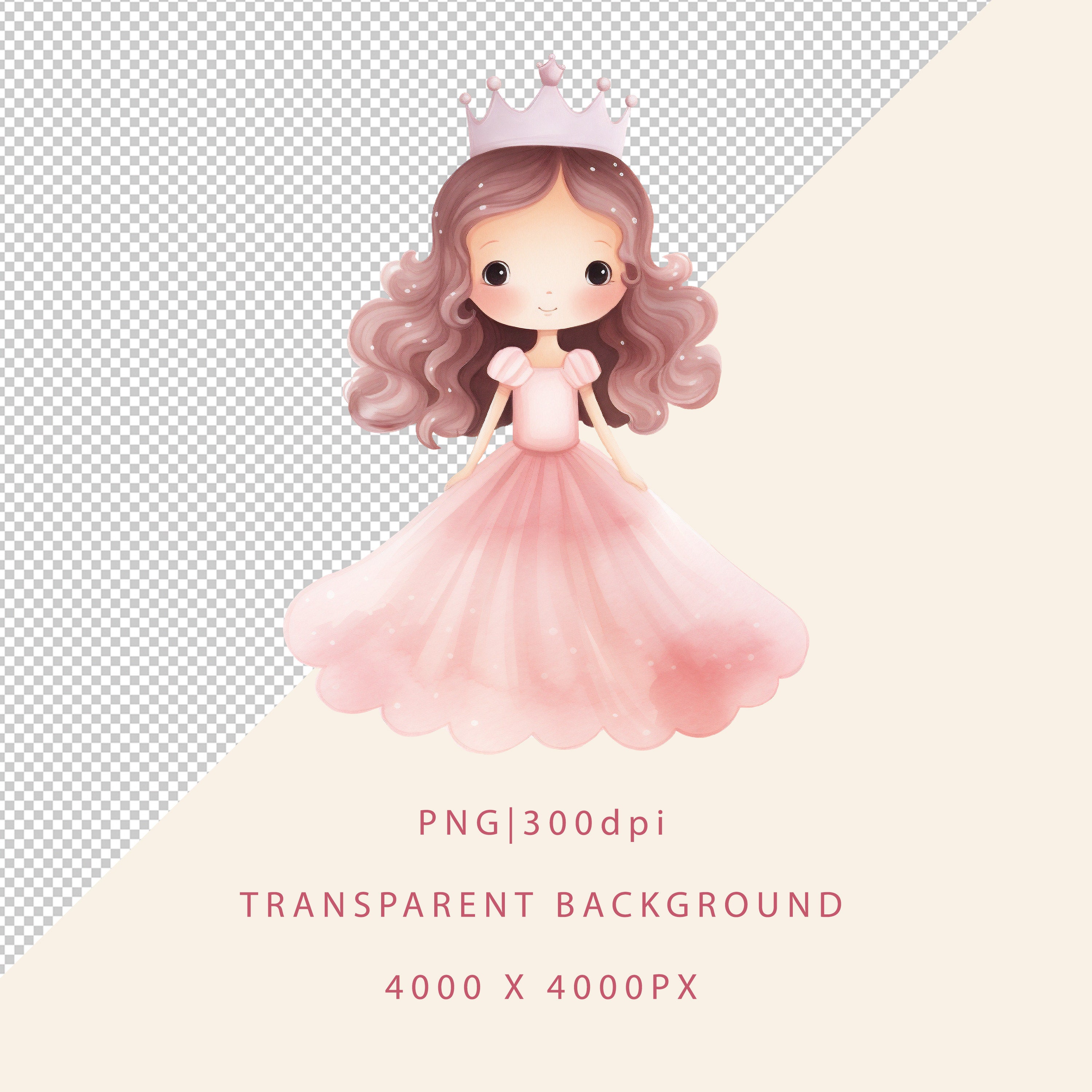 Little Princess Clipart-watercolor Princess Clipart-fairytale Clip Art ...