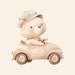 Bear Riding a Car Clip Art-bear Watercolor Illustration-animal Clipart ...