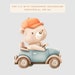 Bear Riding a Car Clip Art-bear Watercolor Illustration-animal Clipart ...