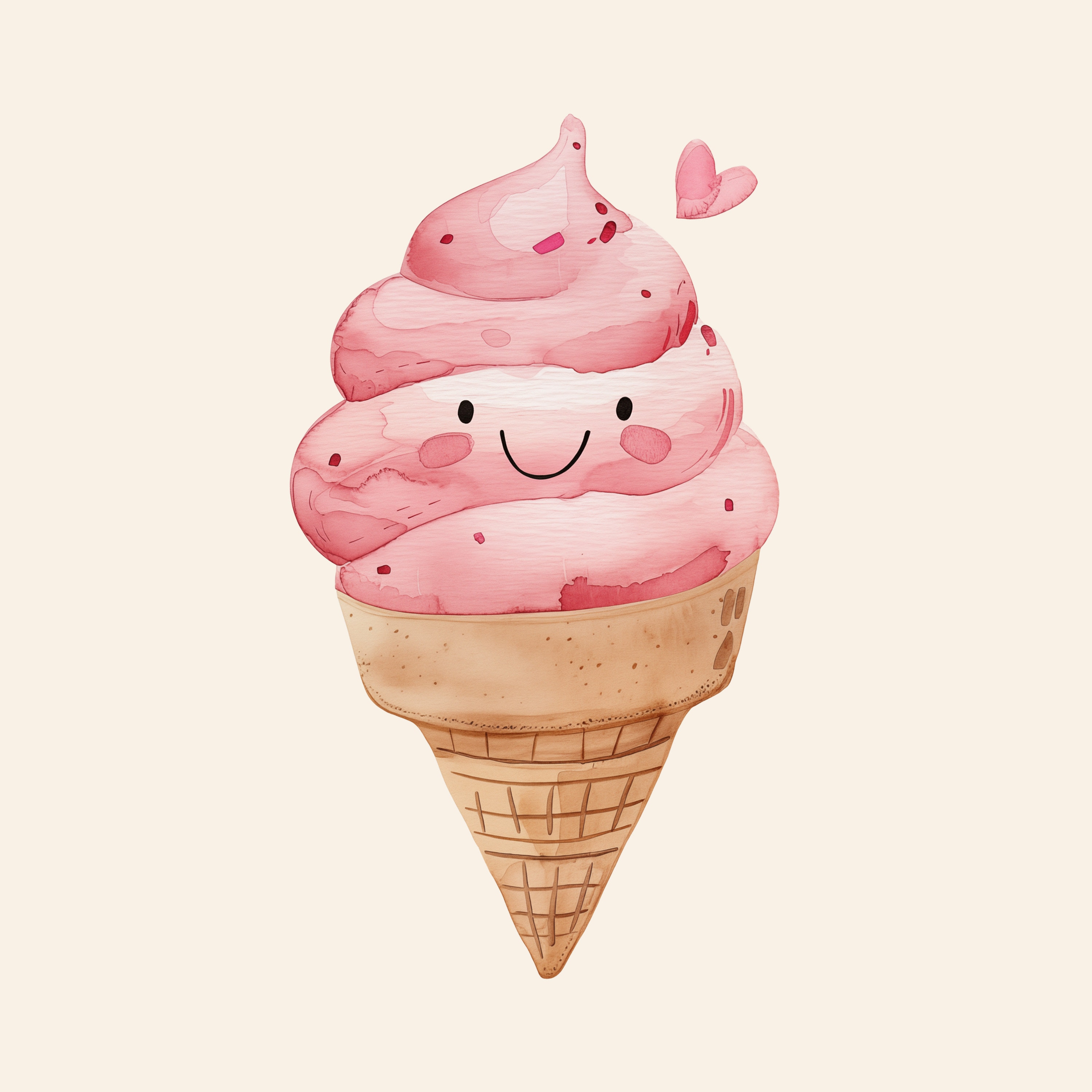 Ice Cream Clipart-kawaii Watercolor Illustration-food Dessert Clipart ...