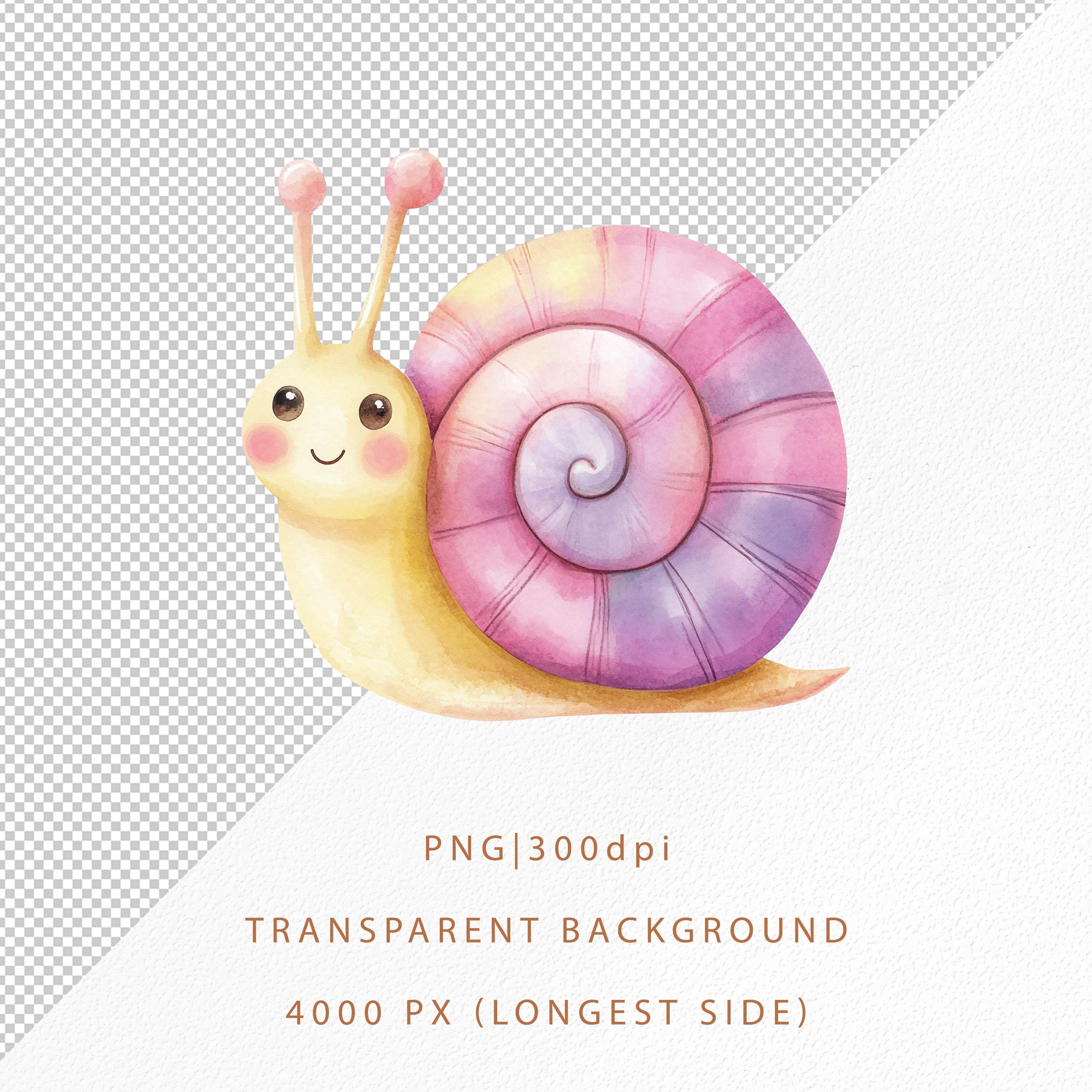 Watercolor Snail Clipart PNG, Spring Summer Snail Garden Digital Art ...