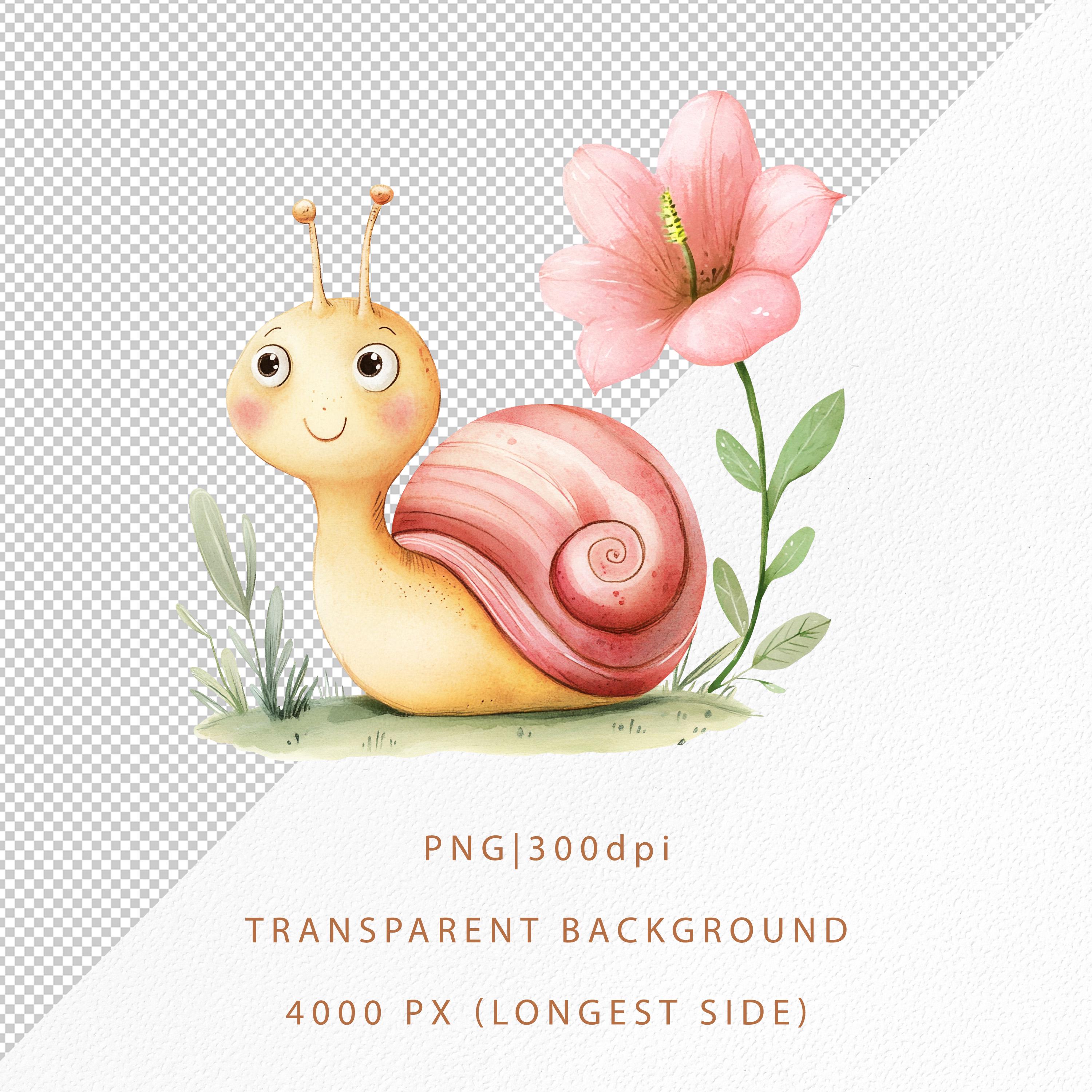 Cute Snail Watercolor Clipart PNG, Nursery Wall Art, Woodland Animal ...