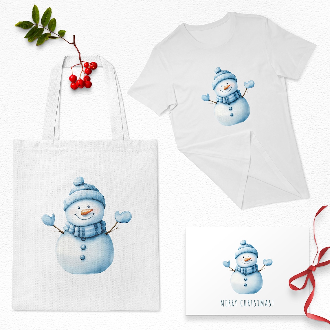 Watercolor Snowman Clipart | Cute Winter Christmas Illustration ...