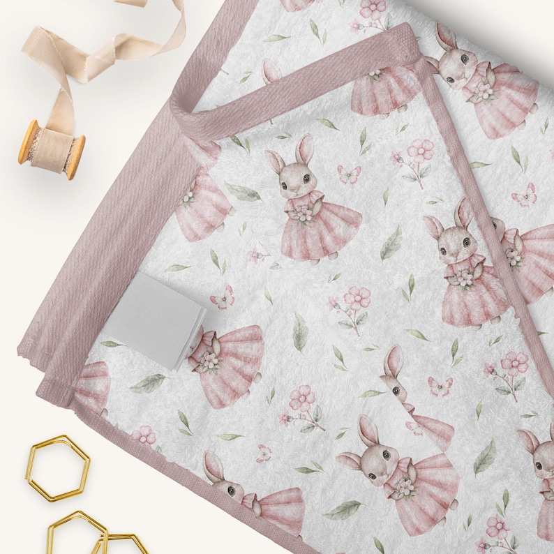 Cute Bunny Girl Seamless Pattern-watercolor Rabbit Pattern-digital ...