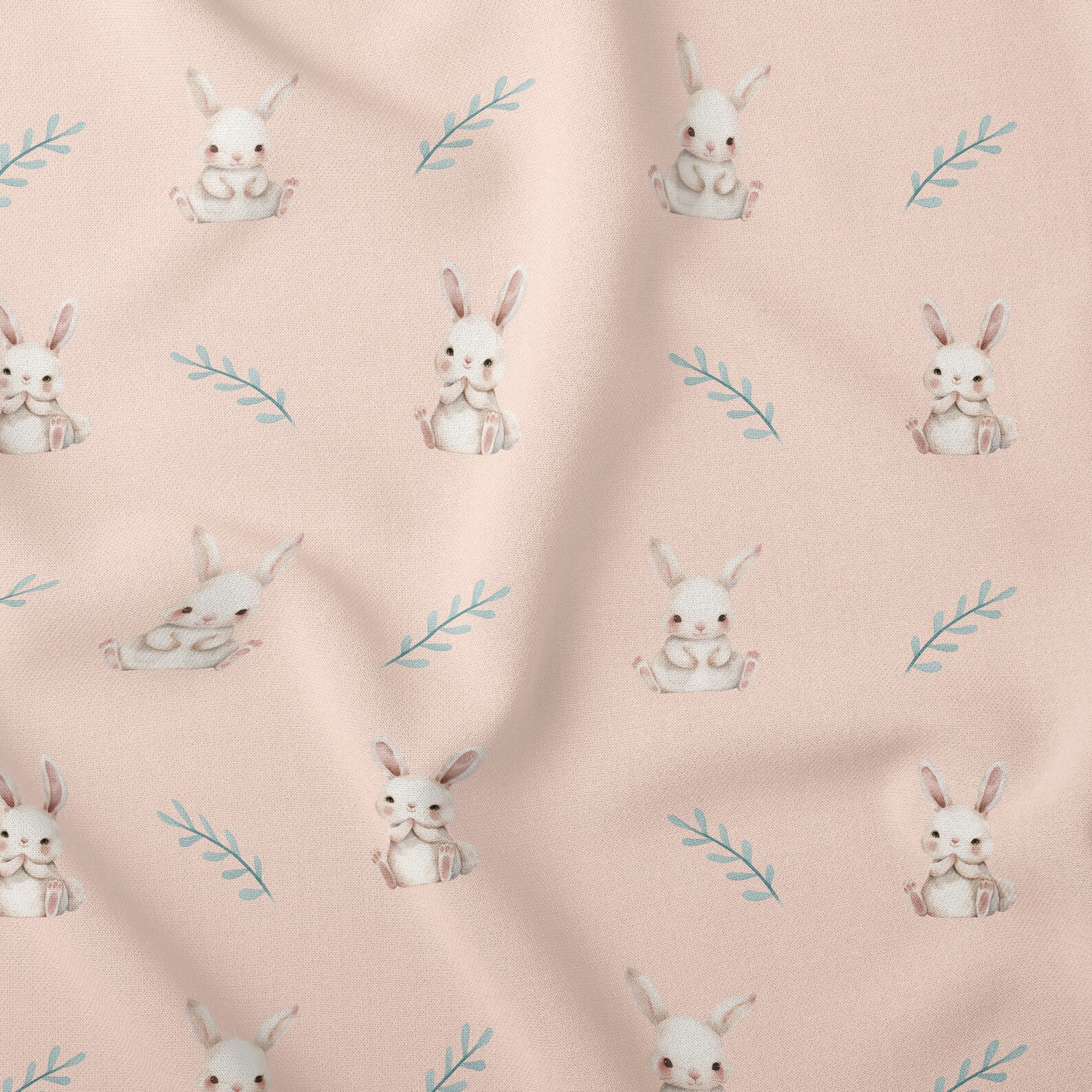 Cute Bunny Seamless Pattern - Rabbit Watercolor Pattern - Digital Paper ...