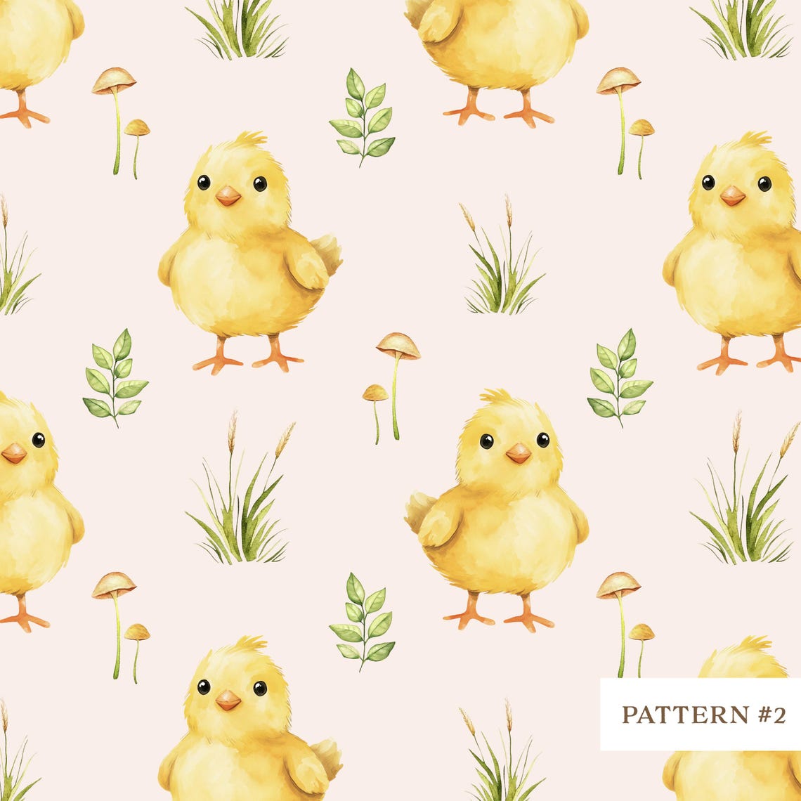 Watercolor Baby Chick Pattern, Cute Easter Seamless Digital Paper ...