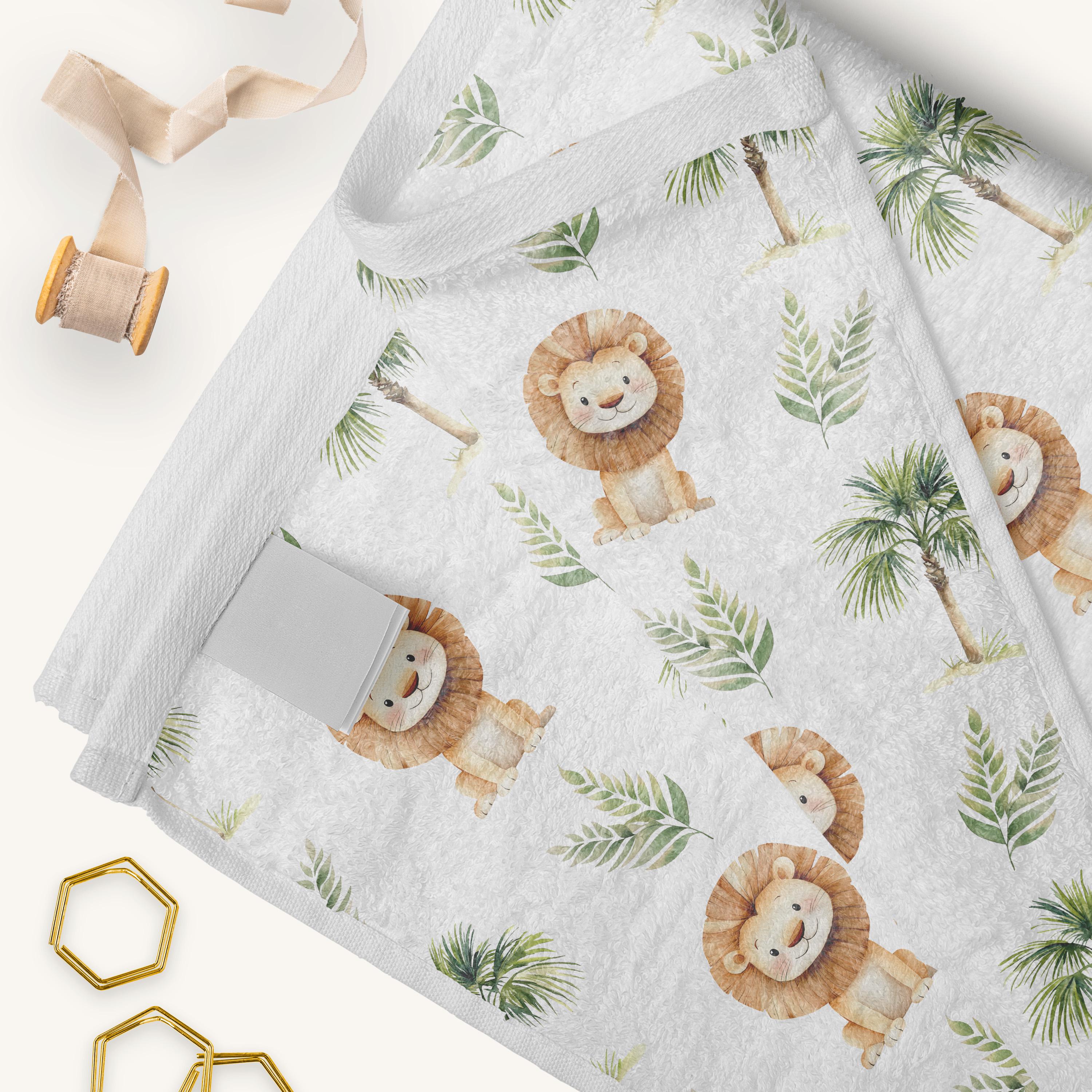 Seamless Lion and Palm Tree Pattern for Kids Room Decor, Safari Nursery ...