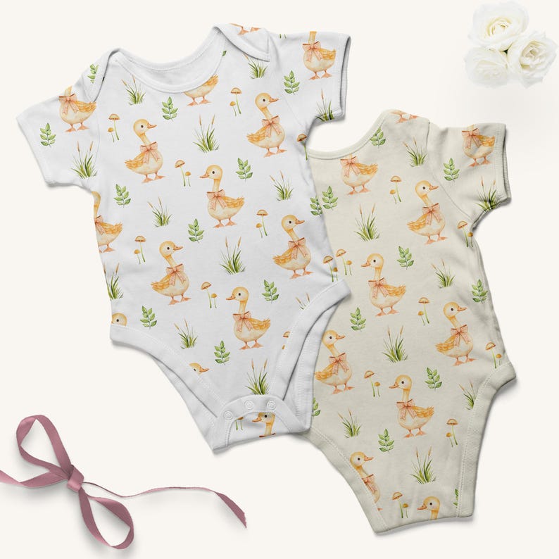 Adorable Duck Seamless Pattern, Digital Download, Baby Shower Decor ...