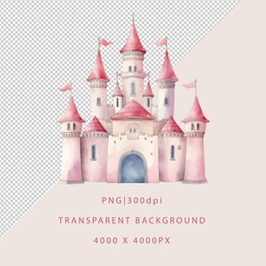 Pink Fairy Tale Castle Clipart-baby Shower Clip Art Png-clipart ...