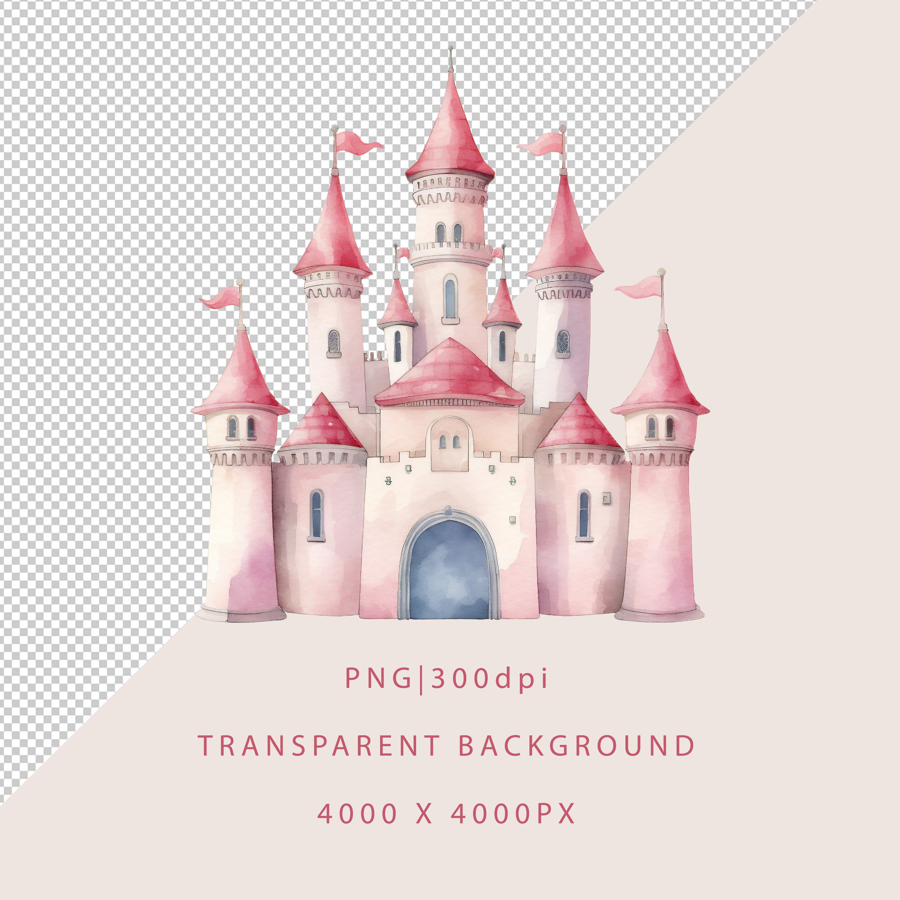 Pink Fairy Tale Castle Clipart-baby Shower Clip Art Png-clipart ...