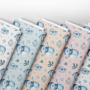 Watercolor Snowman Seamless Pattern | Winter Christmas Digital Paper ...