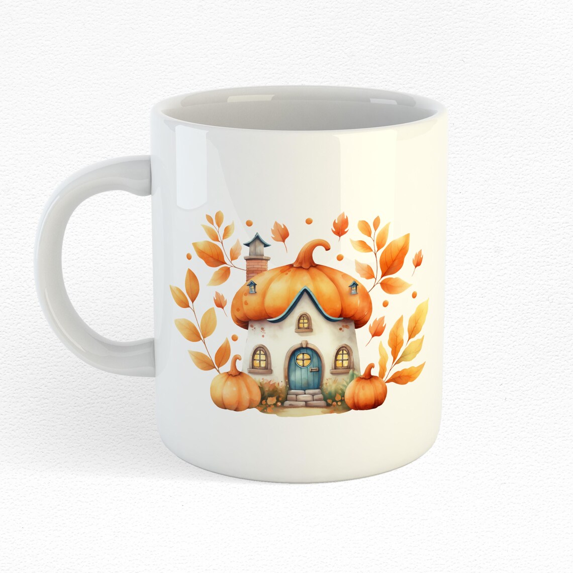 Halloween Pumpkin House Clipart Png-watercolor Gourds-autumn Festive ...