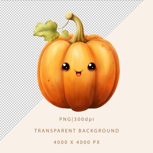 Autumn Cute Pumpkin Clipart-watercolor Clipart-fall Season-scrapbook ...