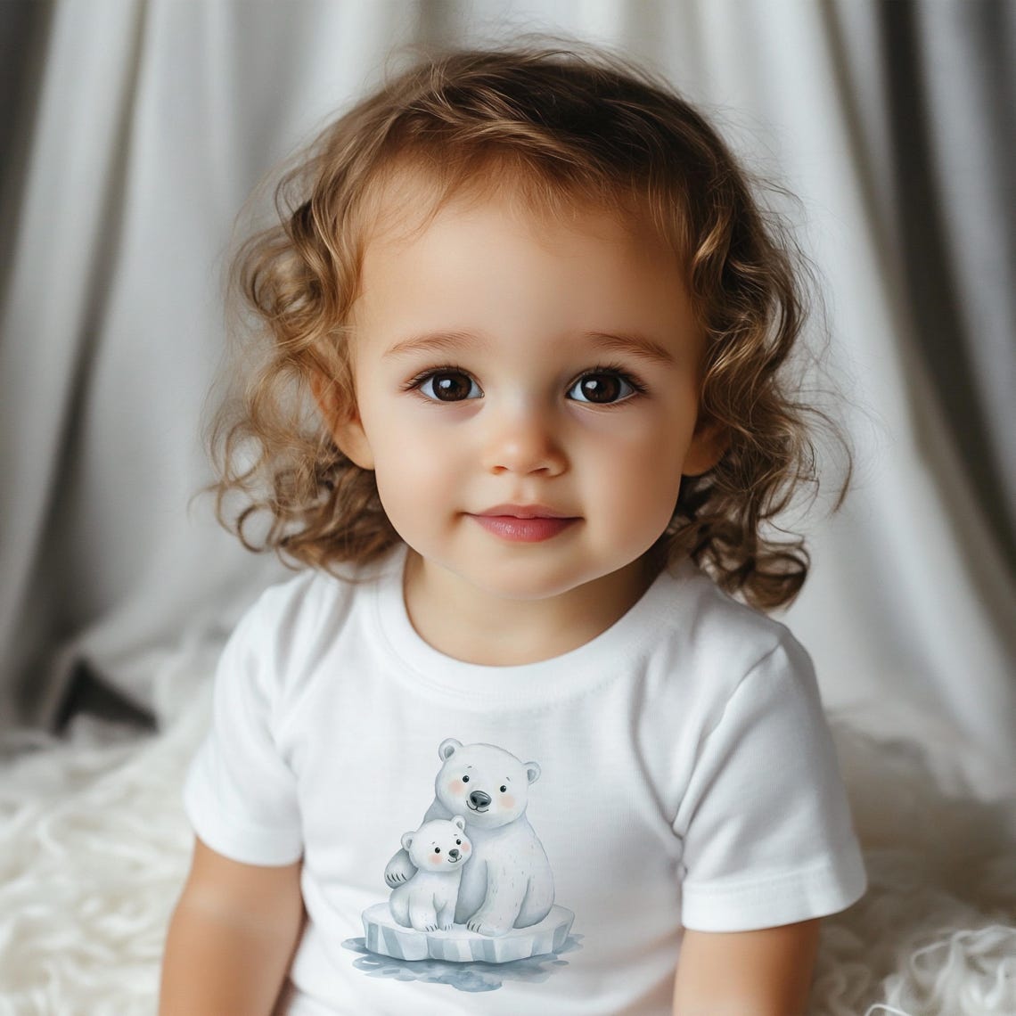 Mama Polar Bear Clipart-watercolor Polar Bears Clipart-cute Baby Polar ...