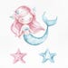 Cute Mermaid Clipart Bundle, Watercolor Mermaid Friends PNG Set, Cute ...