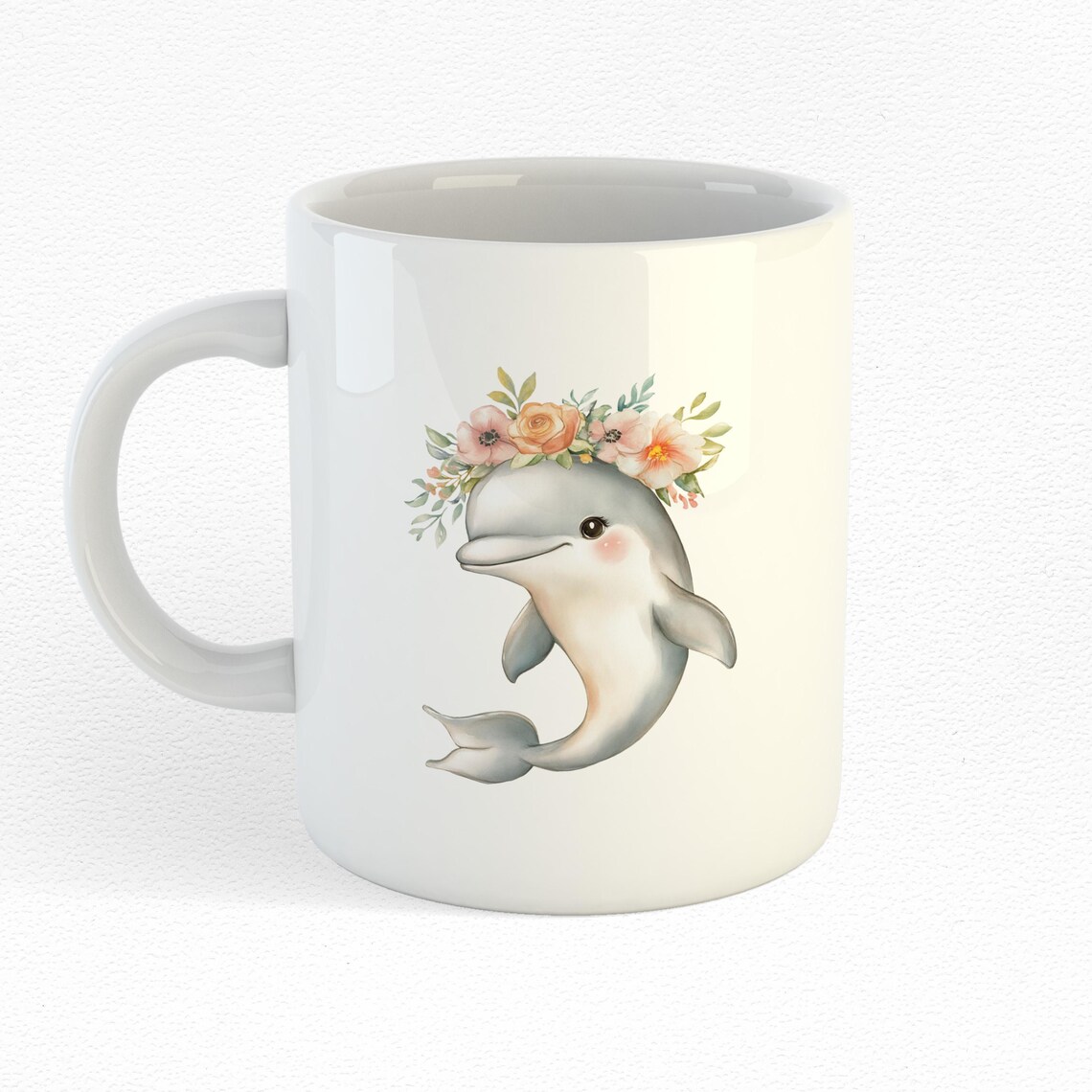 Floral Dolphin Clipart PNG, Cute Watercolor Dolphin With Flower Crown ...