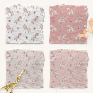 Horse Seamless Pattern-cute Watercolor Pattern-digital Paper-baby ...