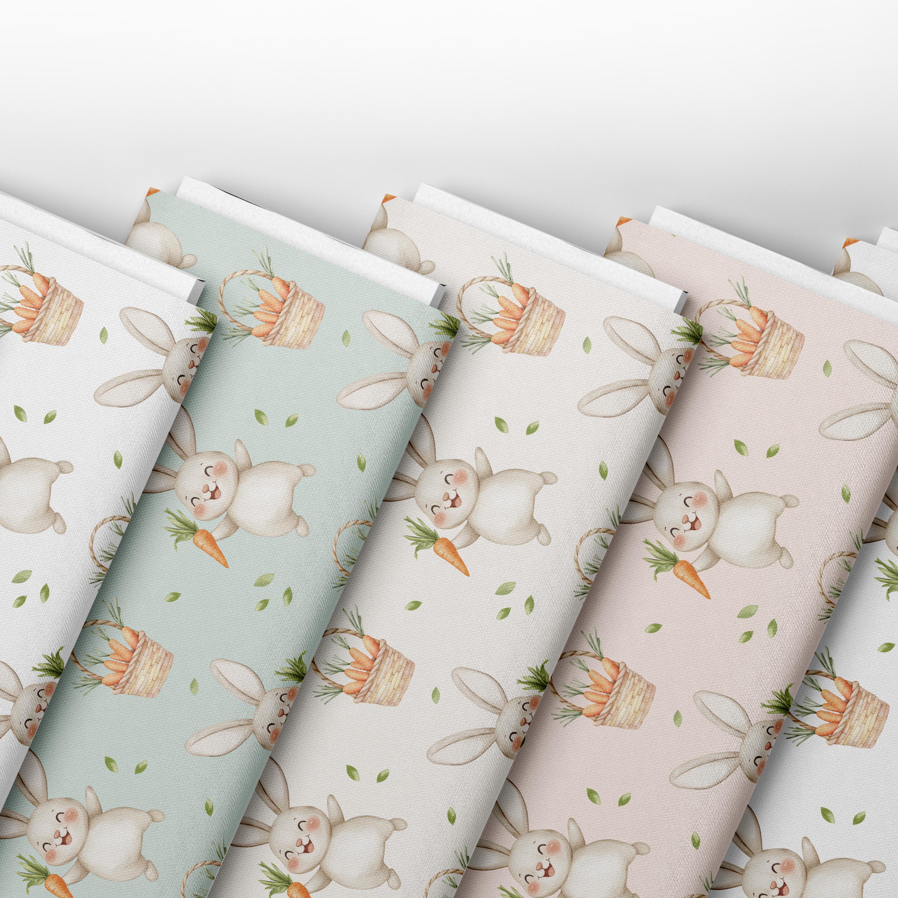 Watercolor Bunny and Carrot Seamless Pattern, Cute Rabbit Design, Kids ...