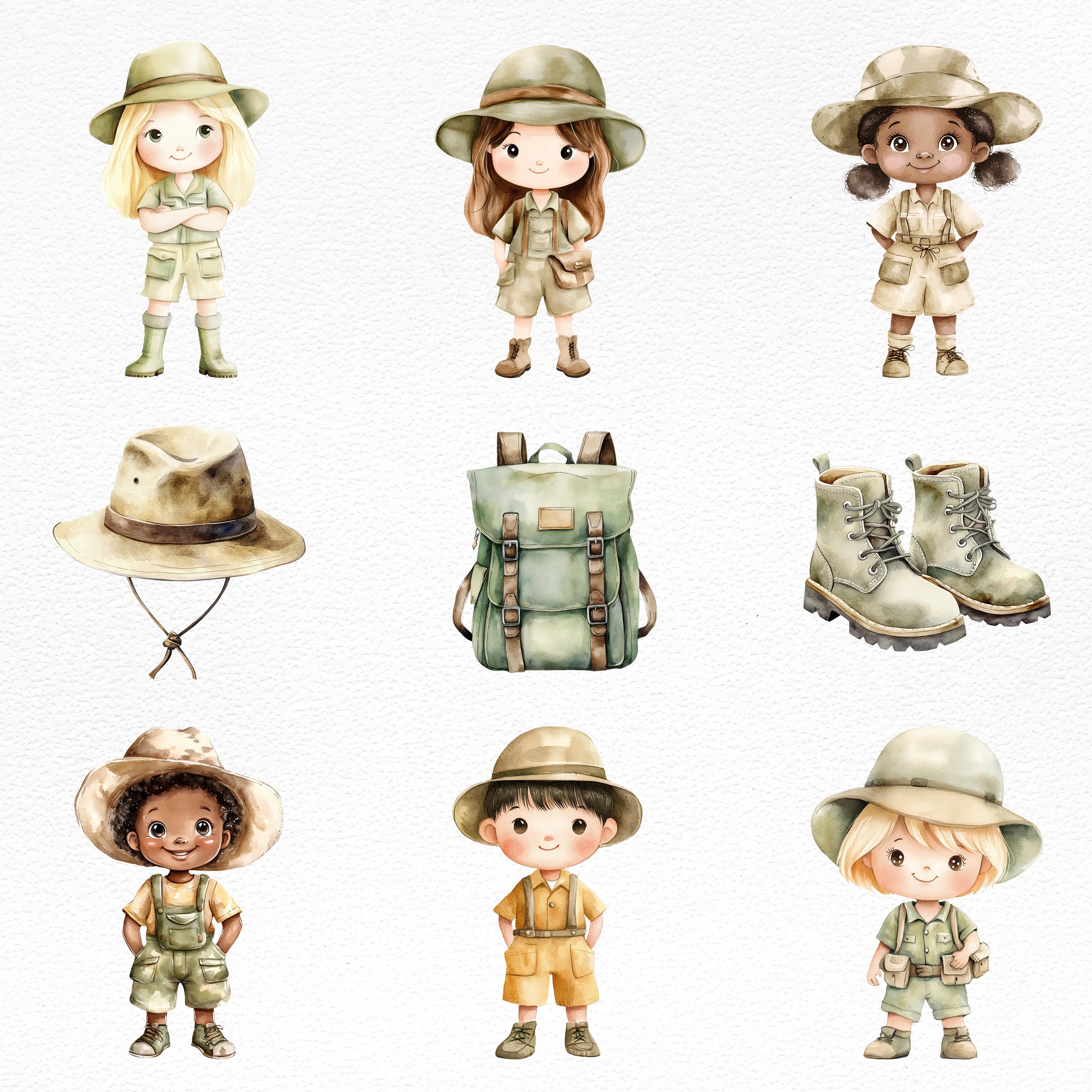 Watercolor Safari Clipart Bundle PNG, Jungle Animals, Nature Elements ...