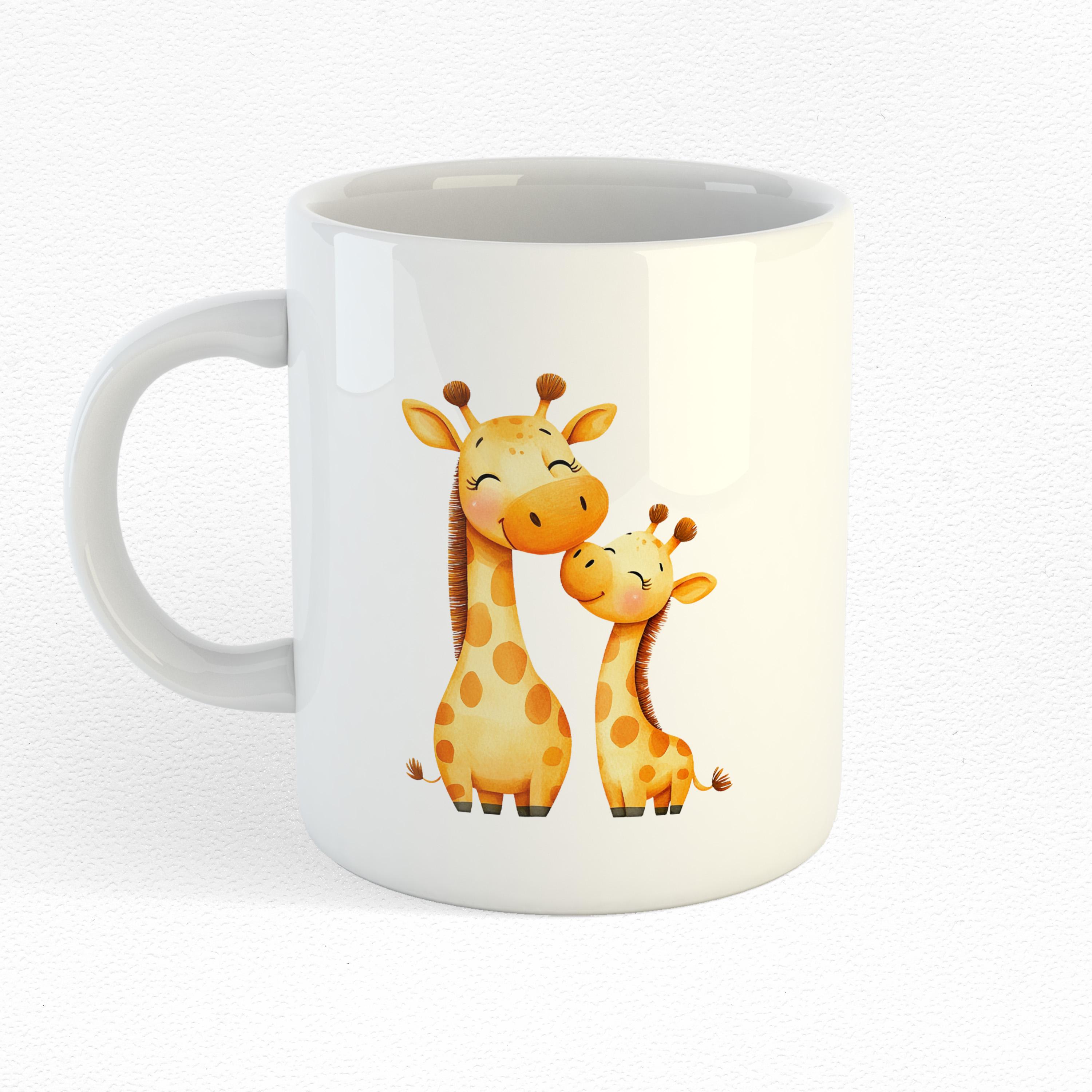 Watercolor Giraffe Mom and Baby PNG Illustration, Cute Safari Animal ...