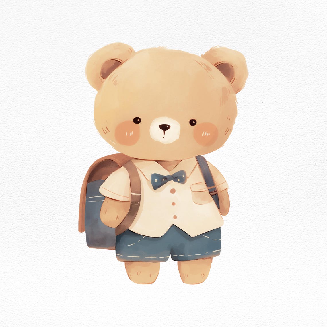 Watercolor Bear Back to School Clipart-teddy Bear Clip Art-baby Shower ...