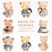 Watercolor Bear Back to School Clipart-cute Teddy Bear Girl-baby Shower ...