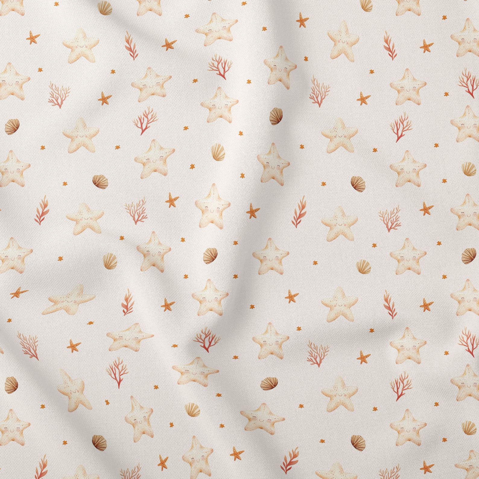 Starfish Seamless Pattern Underwater Watercolor Pattern Digital Paper ...