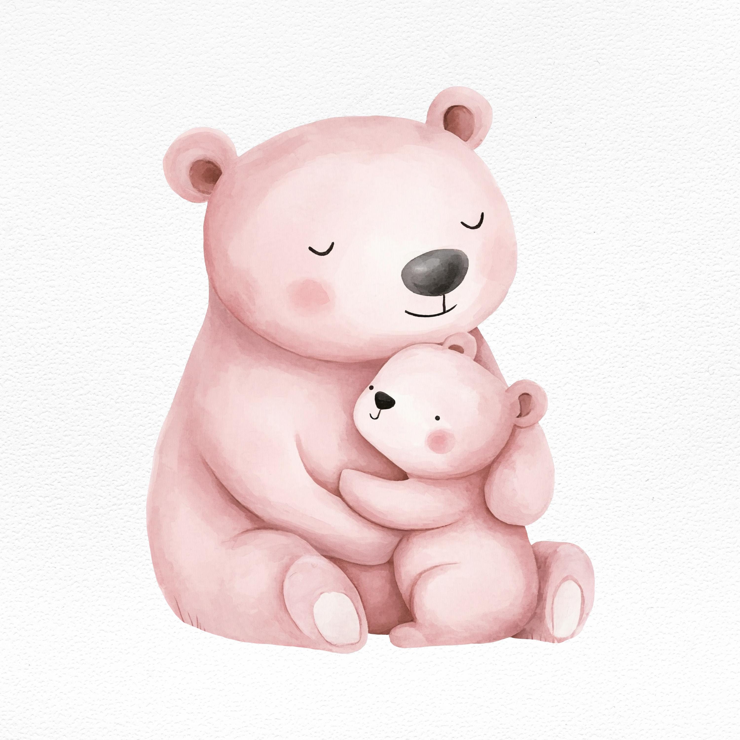 Mama Bear Clipart, Watercolor Bears Clipart, Cute Baby Bear Clip Art ...