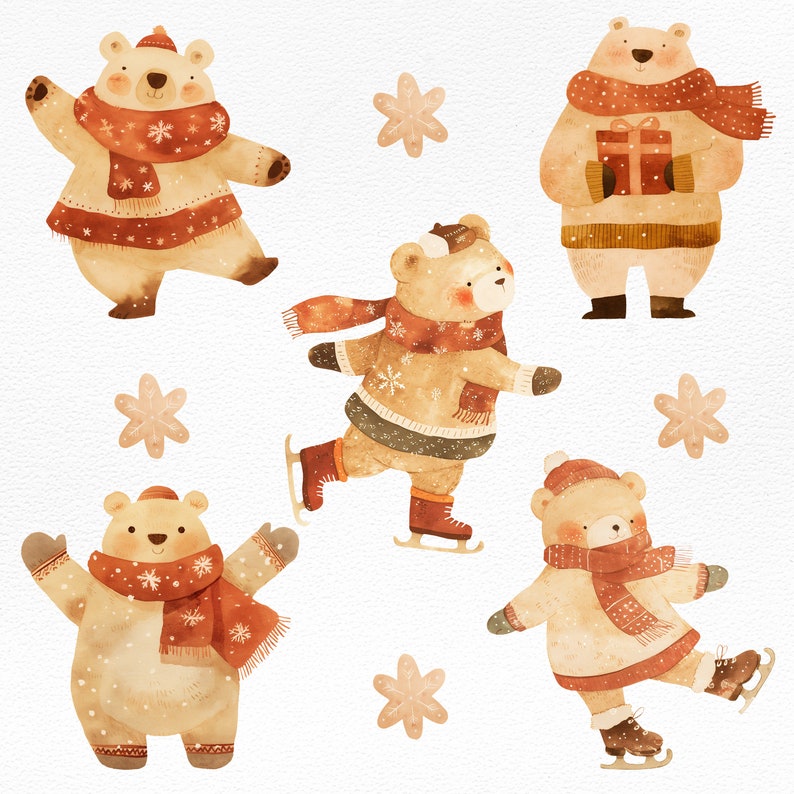 Watercolor Cute Teddy Bear Clipart-commercial Use Clip Art-watercolor ...