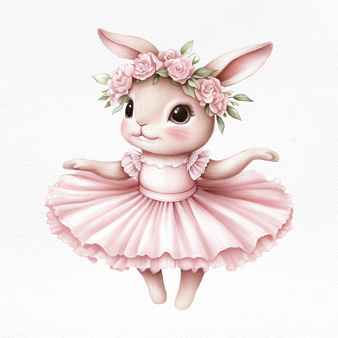 Watercolor Ballerina Bunny Clipart PNG Floral-bunny Clip Art-ballet ...