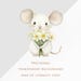 Watercolor Mouse Print - Cute Floral Animal Clipart, Nursery Wall Decor ...