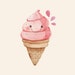 Ice Cream Clipart-kawaii Watercolor Illustration-food Dessert Clipart ...
