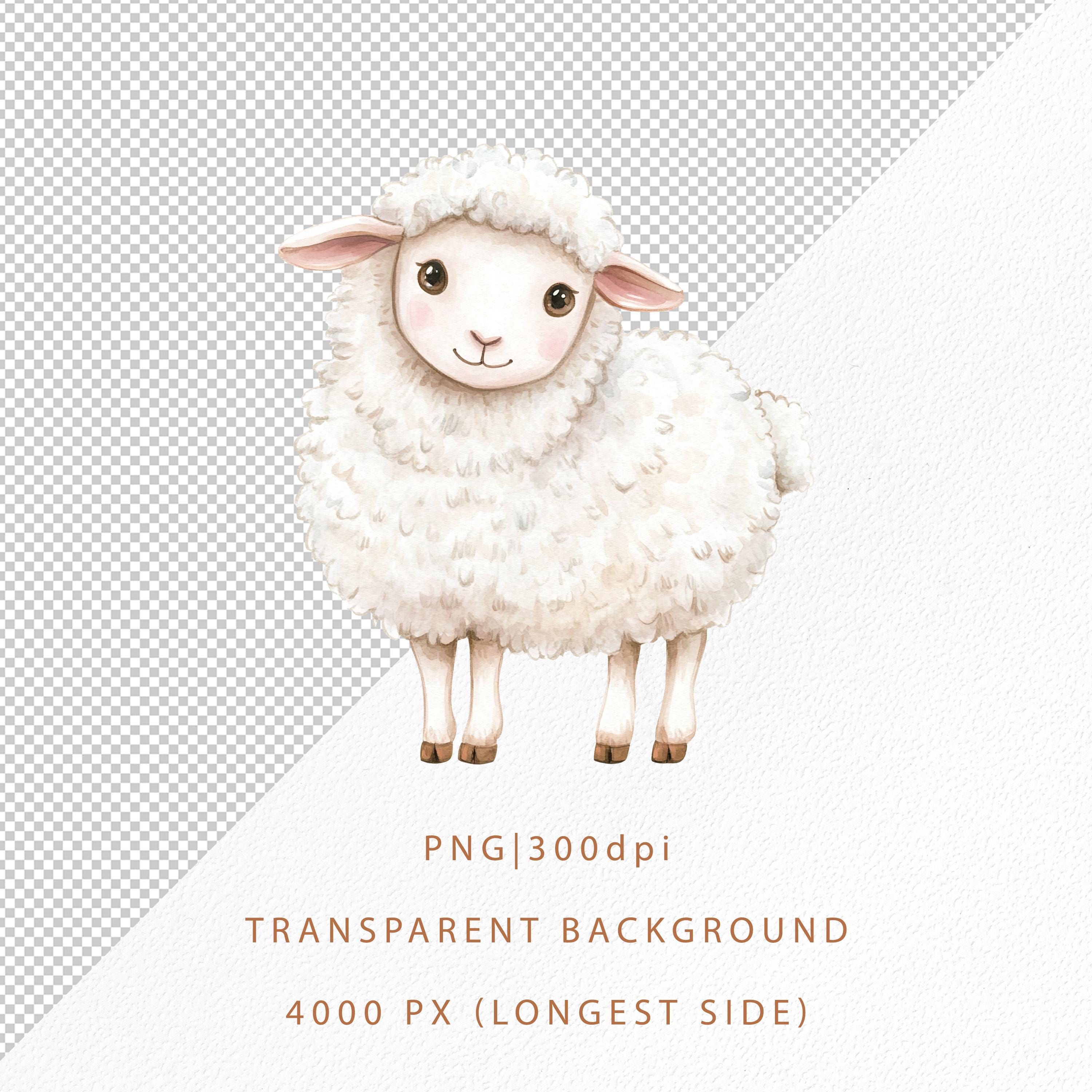 Watercolor Sheep Clipart PNG, Cute Farm Animal Digital Art, Lamb ...