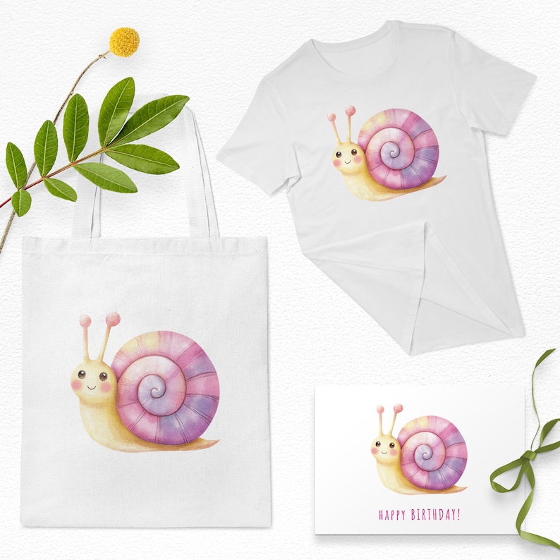 Watercolor Snail Clipart PNG, Spring Summer Snail Garden Digital Art ...