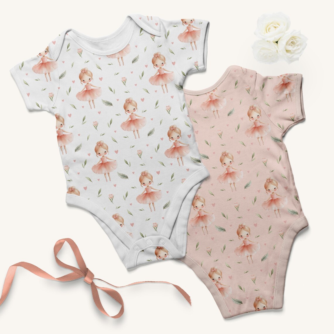 Cute Ballerina Seamless Pattern, Watercolor Ballet Girl Digital Paper ...