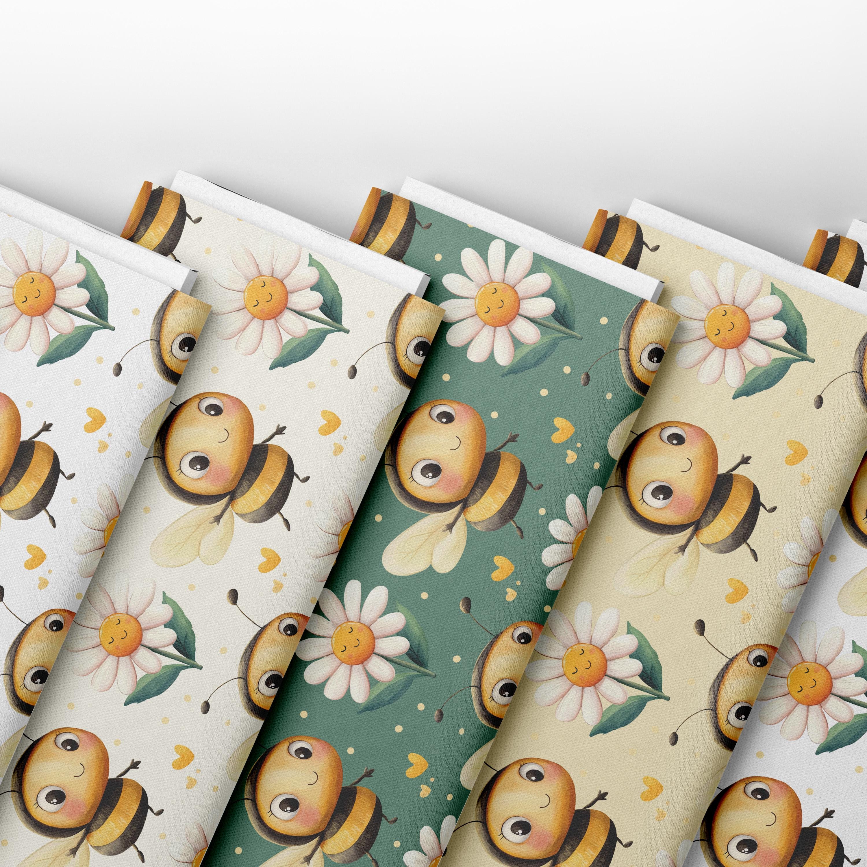 Cute Bee Seamless Pattern Honey Bee Seamless Patterns PNG Printable ...