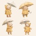Bear With Umbrella Clip Art-bear in Raincoat Watercolor Illustration ...