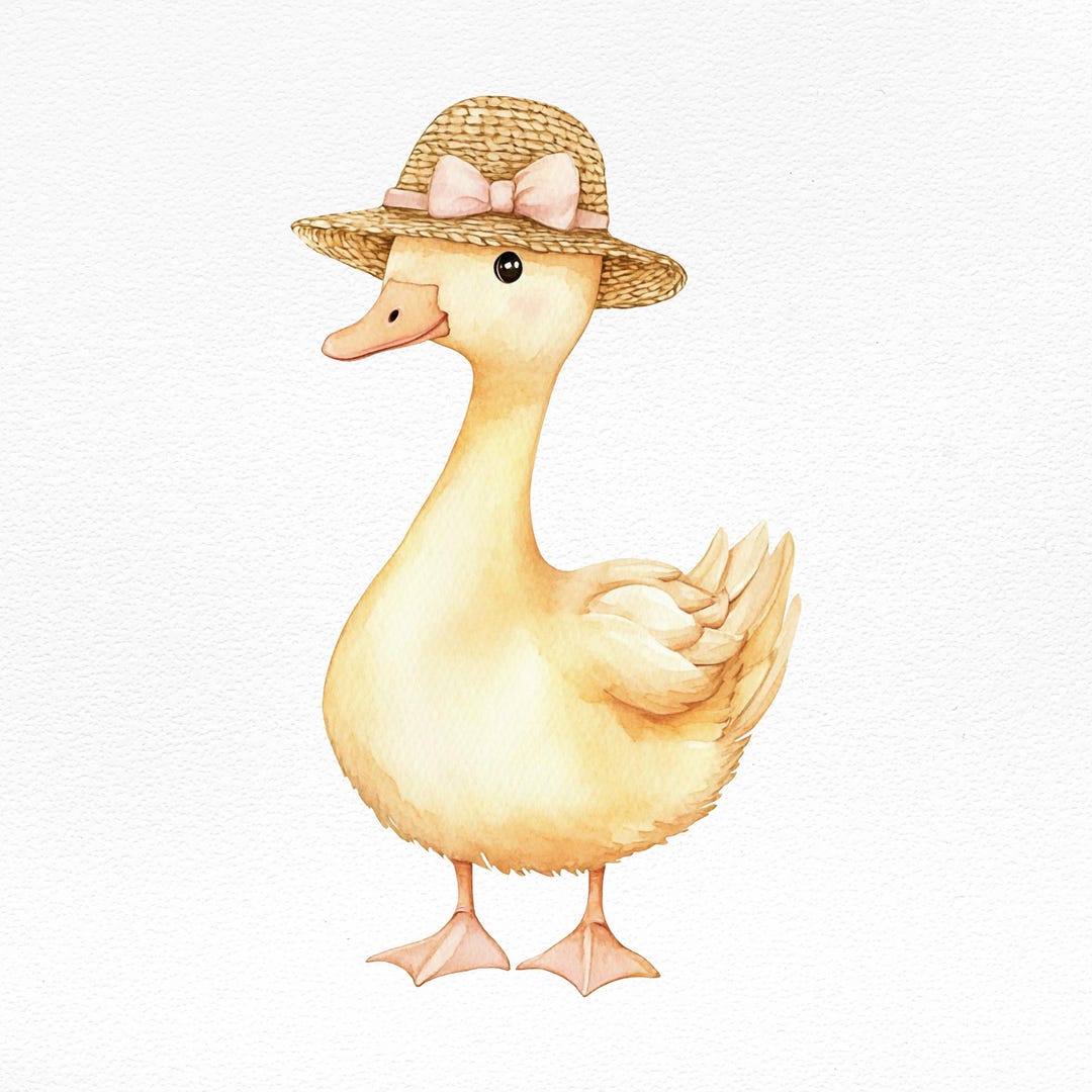 Cute Duck Watercolor Clipart, Digital Download, Baby Shower Invitations ...