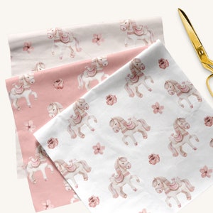 Horse Seamless Pattern-cute Watercolor Pattern-digital Paper-baby ...