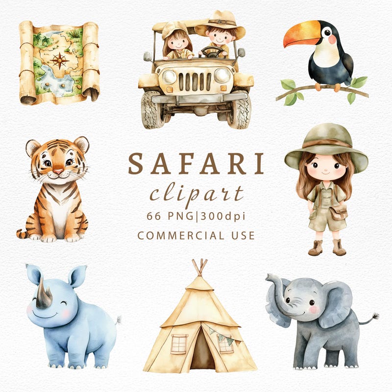Safari Clipart - Etsy