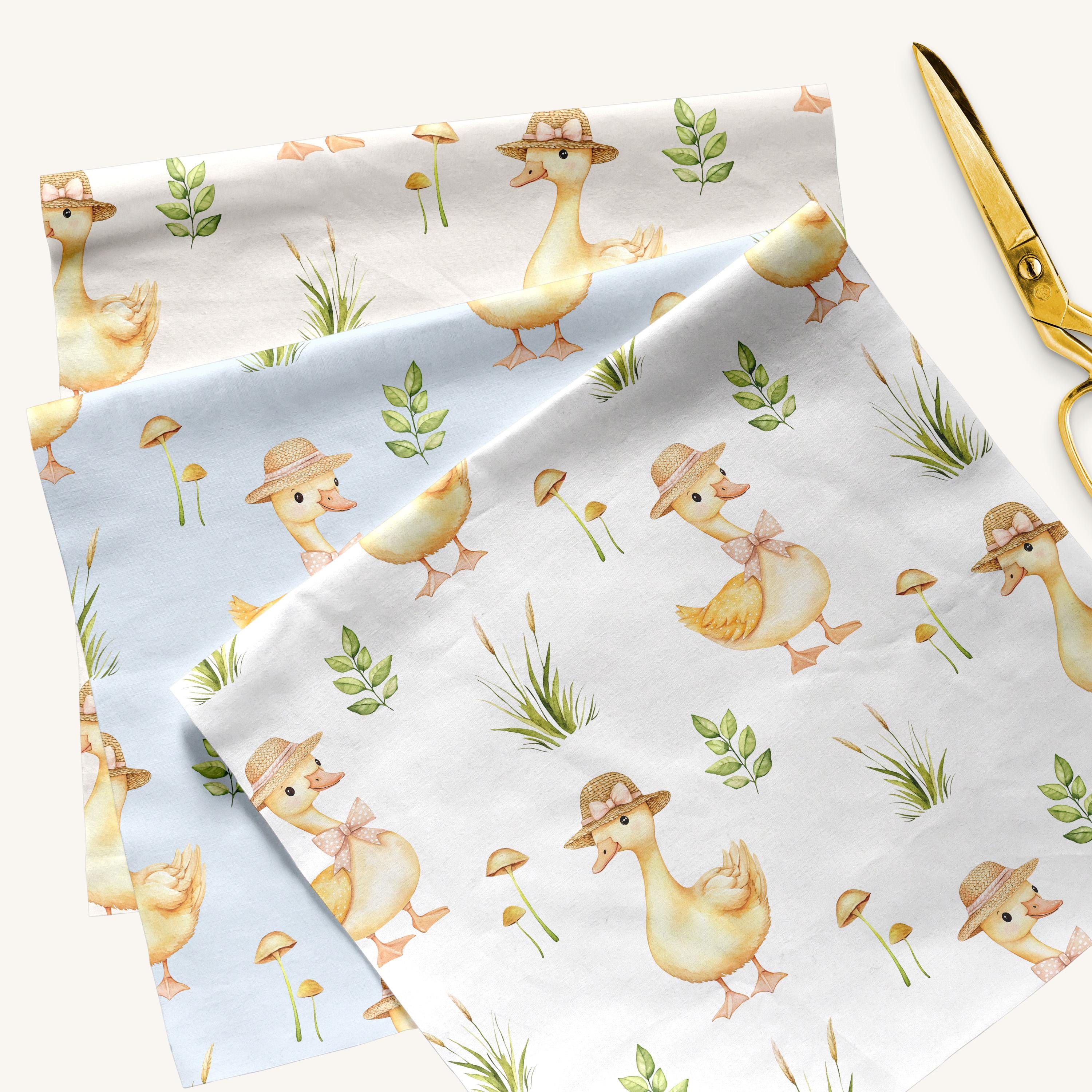 Adorable Duck Seamless Pattern,cute Goose Download, Baby Shower Decor ...