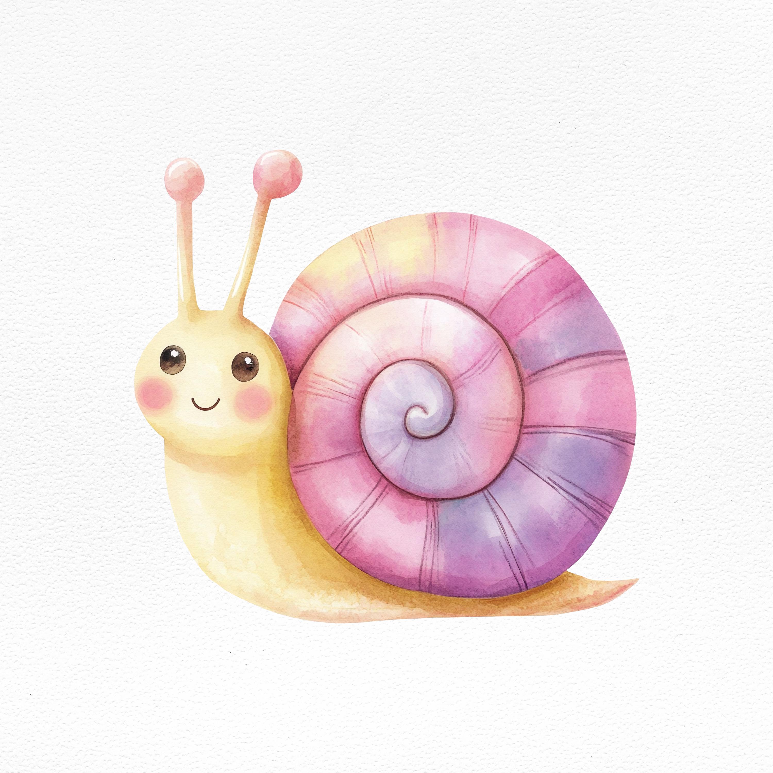 Watercolor Snail Clipart PNG, Spring Summer Snail Garden Digital Art ...