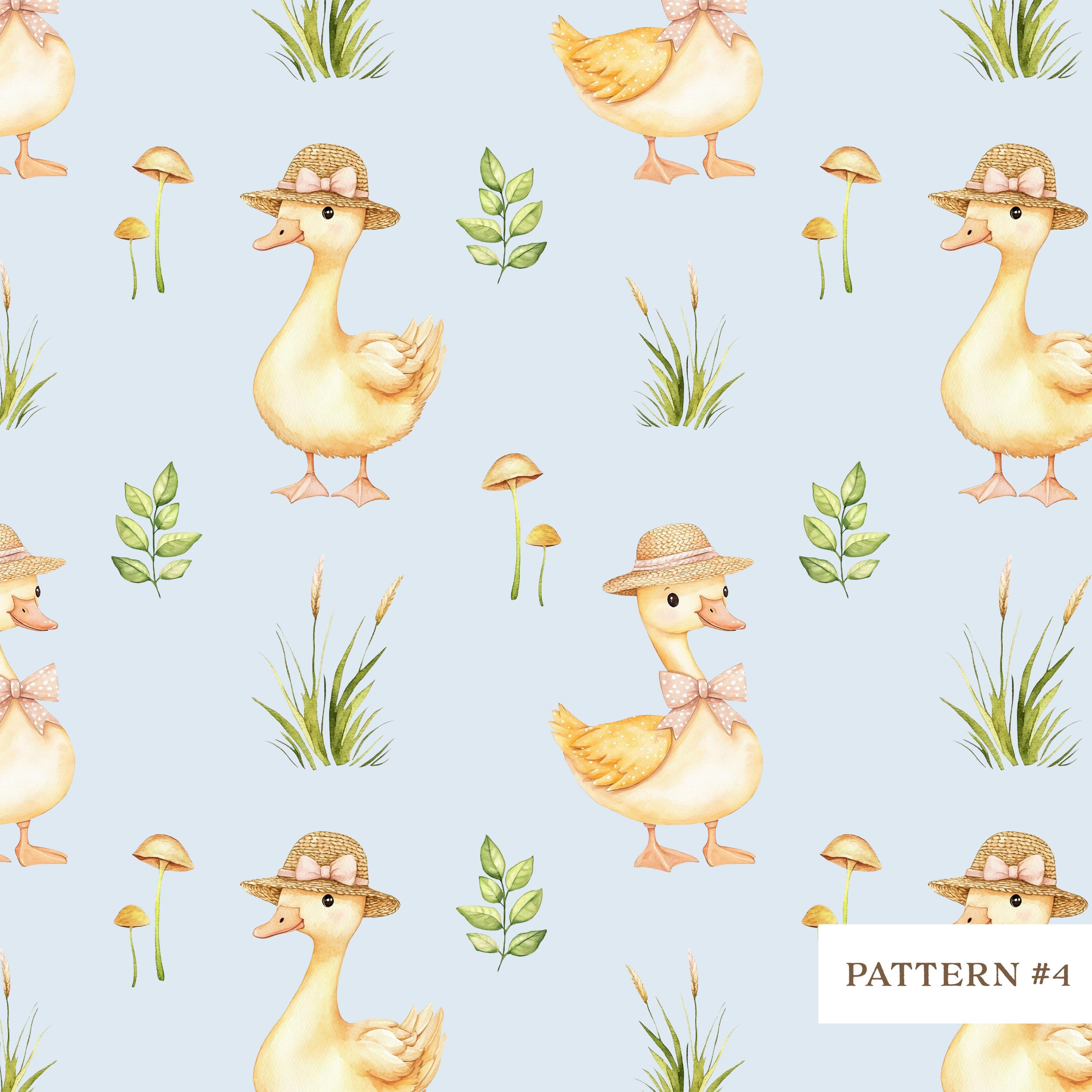 Adorable Duck Seamless Pattern,cute Goose Download, Baby Shower Decor ...